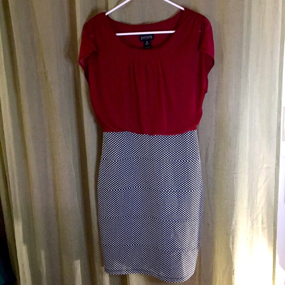 Enfocus Studio | Dresses | Enfocus Studios Red Chiffon And Blackwhite ...